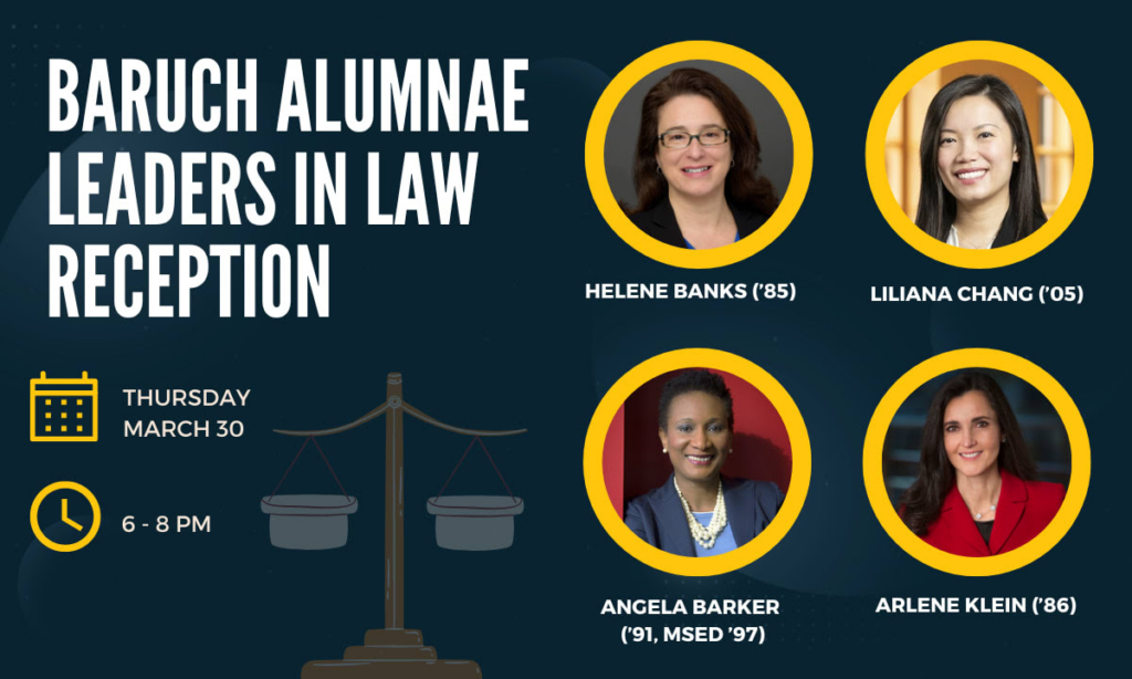 Baruch Alumnae Leaders in Law Reception featuring Angela Barker! | Law ...